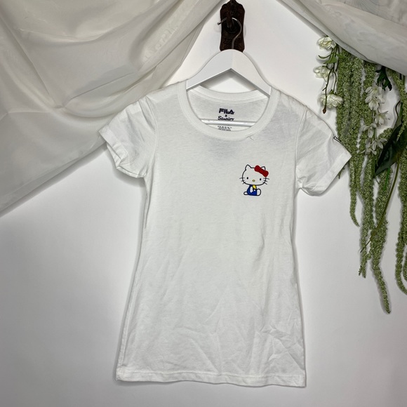 Urban Outfitters | Tops | Nwt Fila X Sanrio Hello Kitty White Tee ...